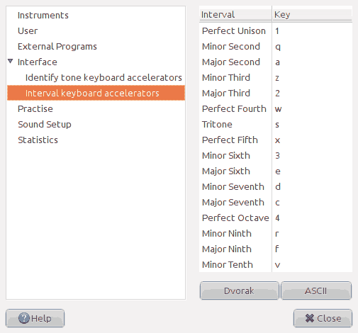 Preferences window - GNU Solfege