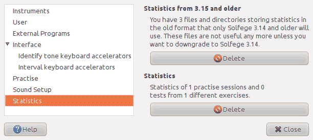 Preferences window - GNU Solfege